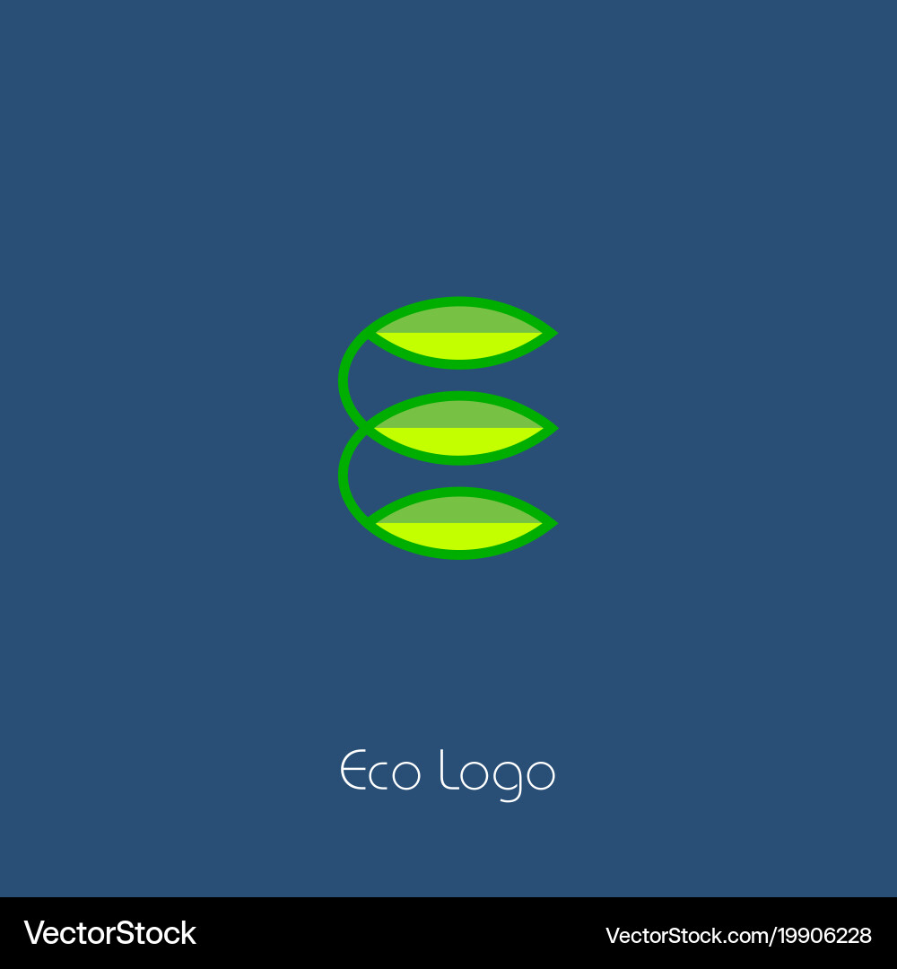 Ecology organic flat logo Royalty Free Vector Image