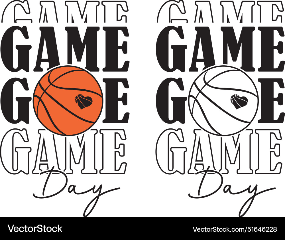 Game day basketball clipart Royalty Free Vector Image