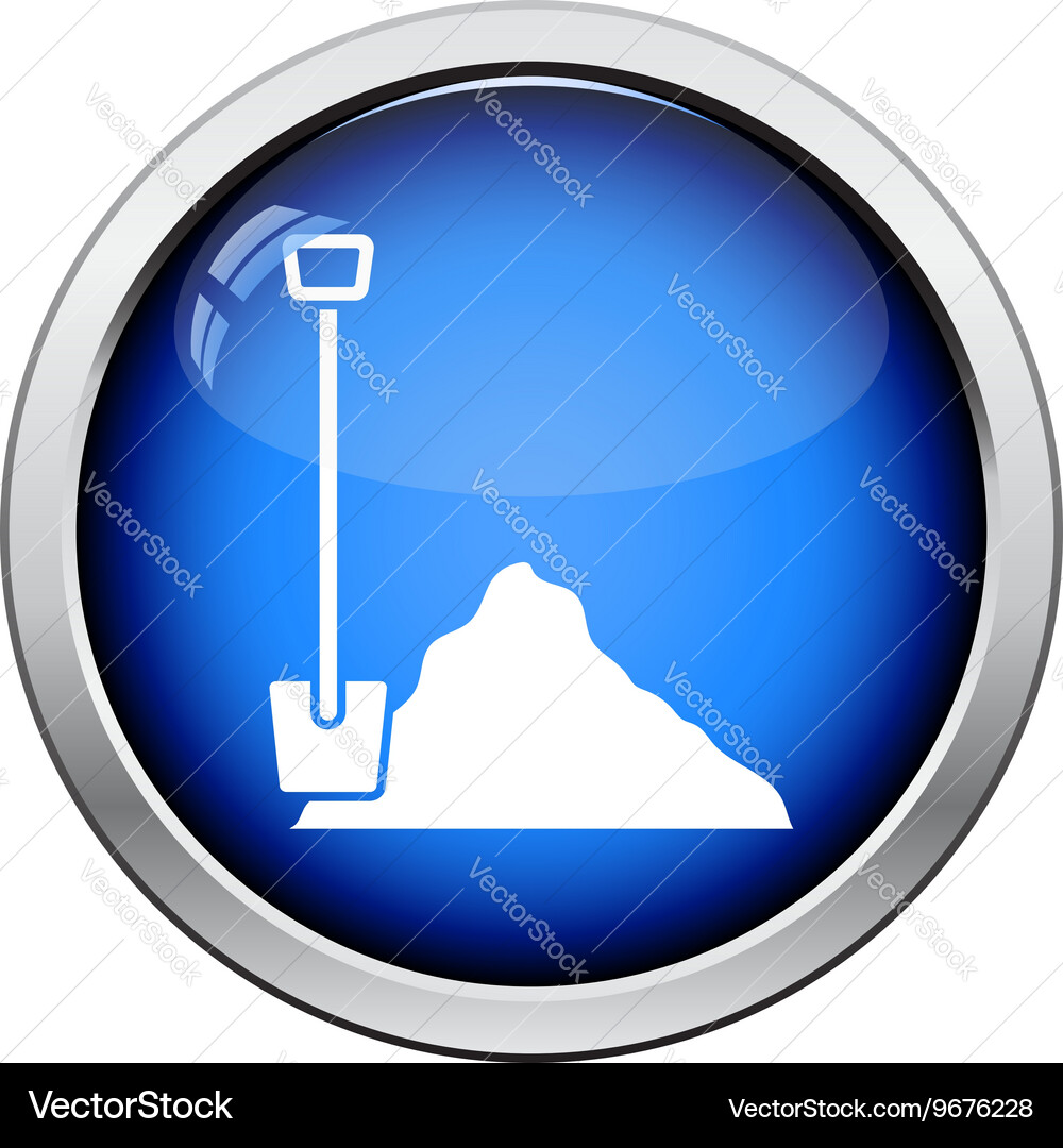 Icon of construction shovel and sand Royalty Free Vector