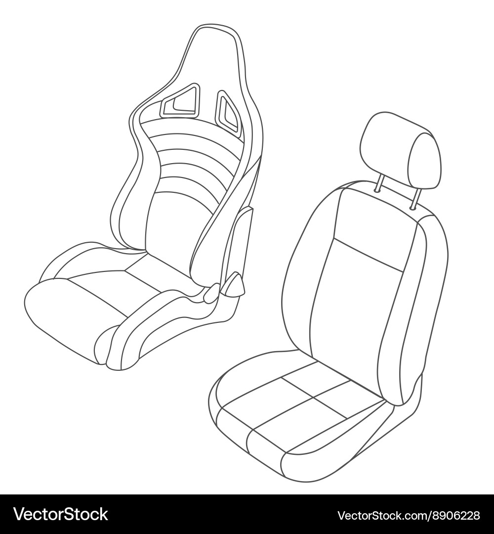 Isolated car seat set Royalty Free Vector Image
