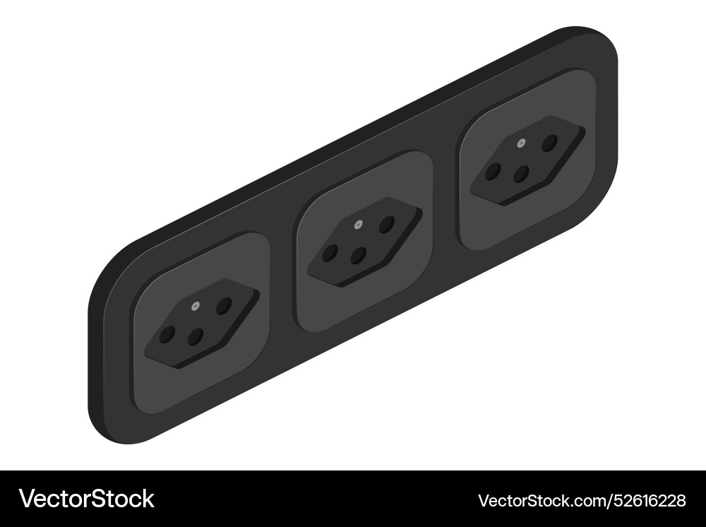 Isometric power outlet socket swiss type j flat Vector Image