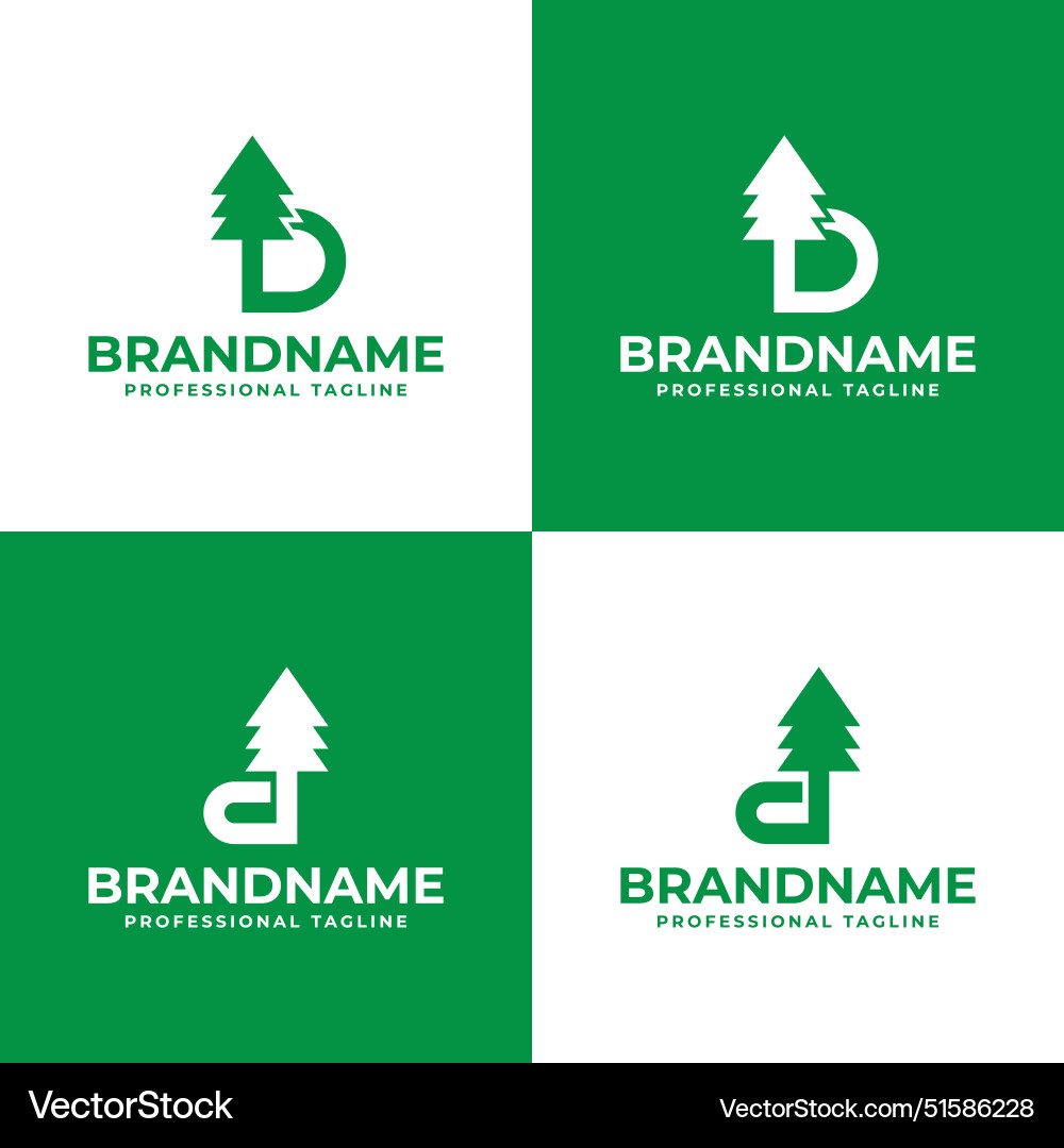 Letter d tree logo perfect for environmental Vector Image