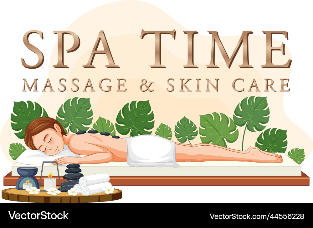 Luxury spa poster template design Royalty Free Vector Image