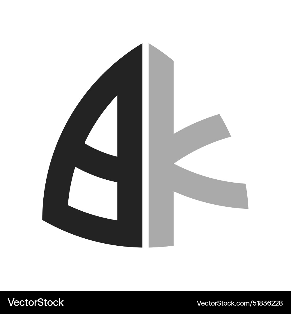 Modern creative bk logo design letter bk icon for Vector Image