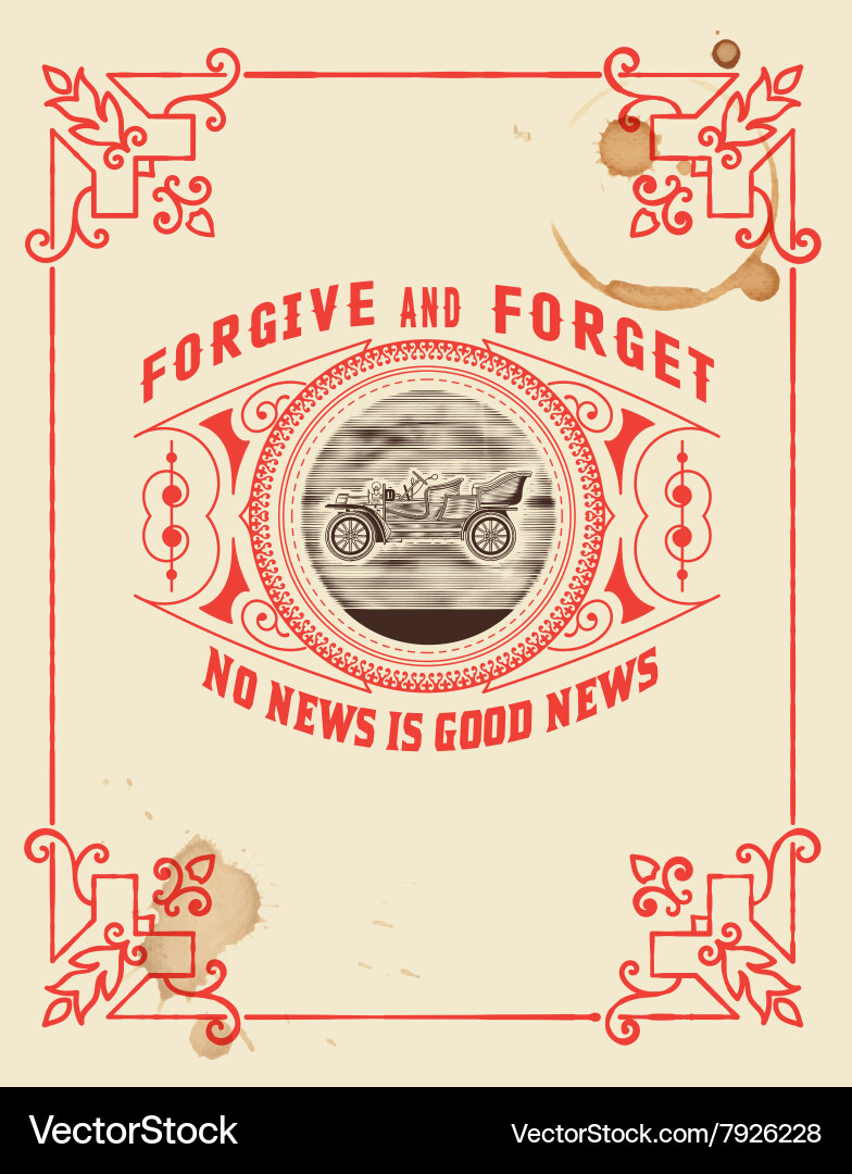 Old card design with frame and coffee drops Vector Image