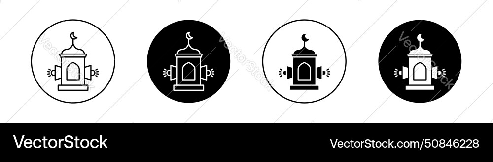 Takbir icon set islam prayer symbol islamic Vector Image