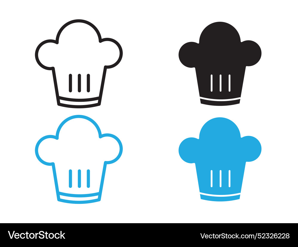 Toque icon black and white outline sign Royalty Free Vector