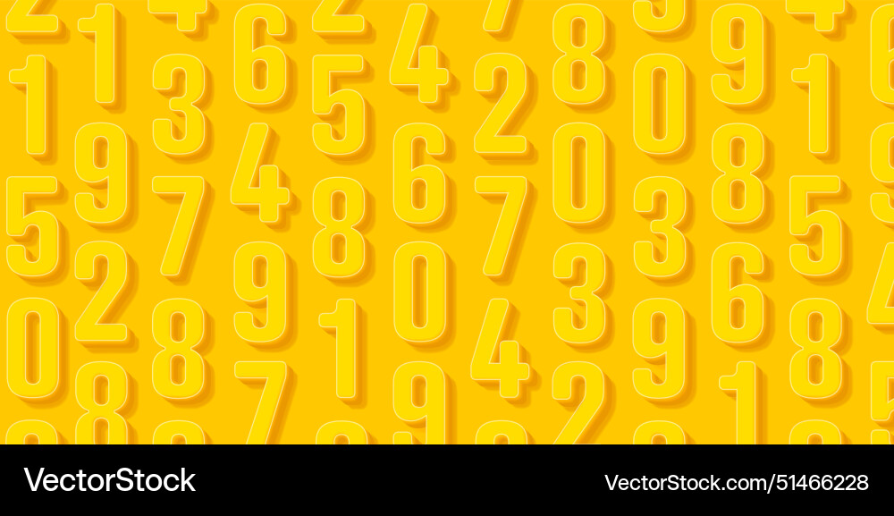 Yellow pattern with 3d numbers light Royalty Free Vector
