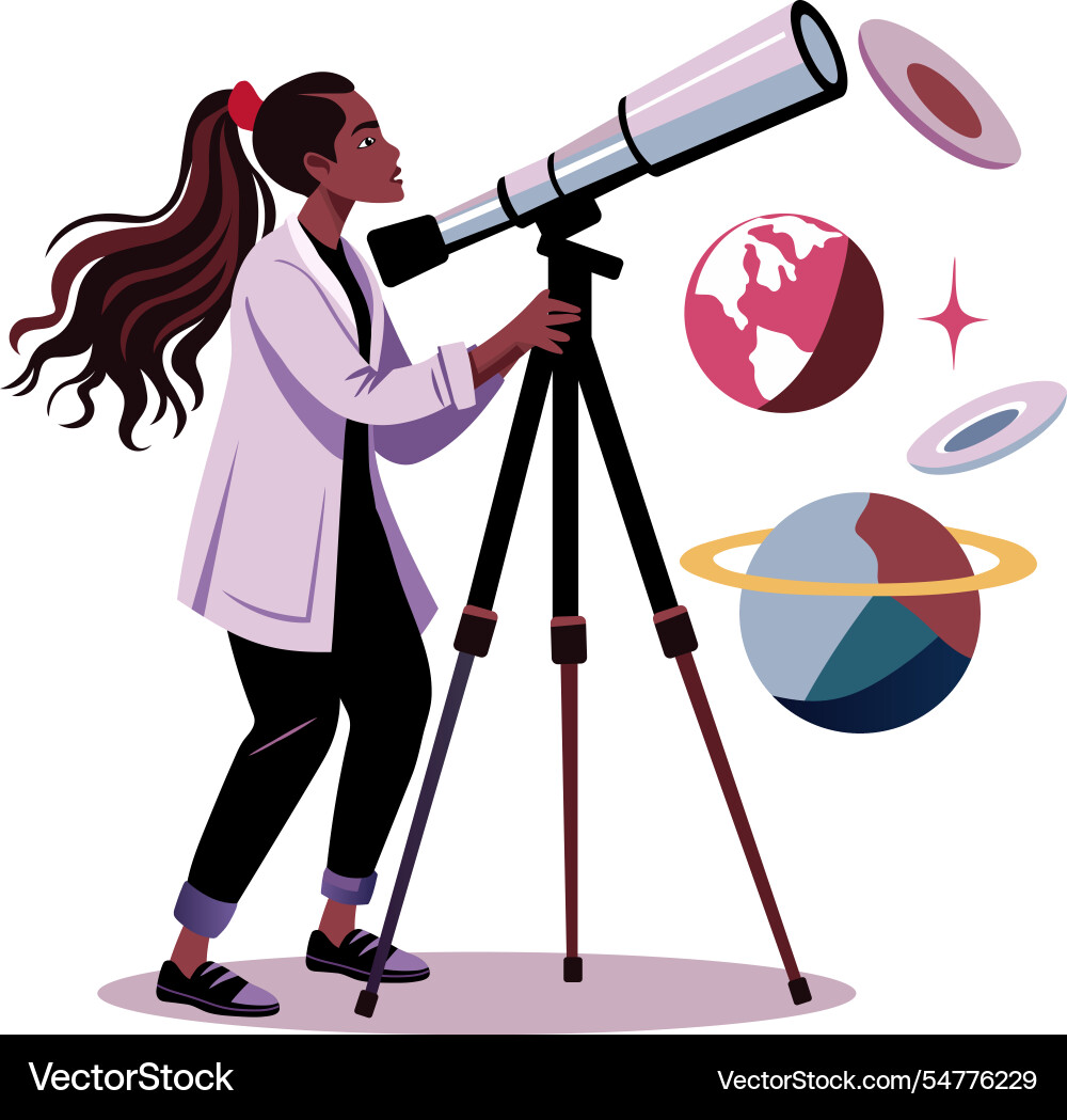 A flat of an astronomer looking plane Royalty Free Vector