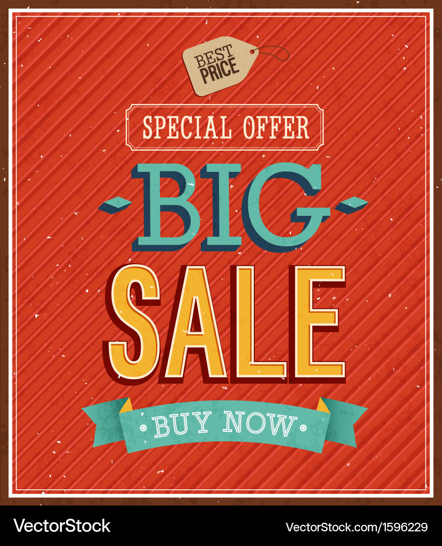 Big sale typographic design Royalty Free Vector Image