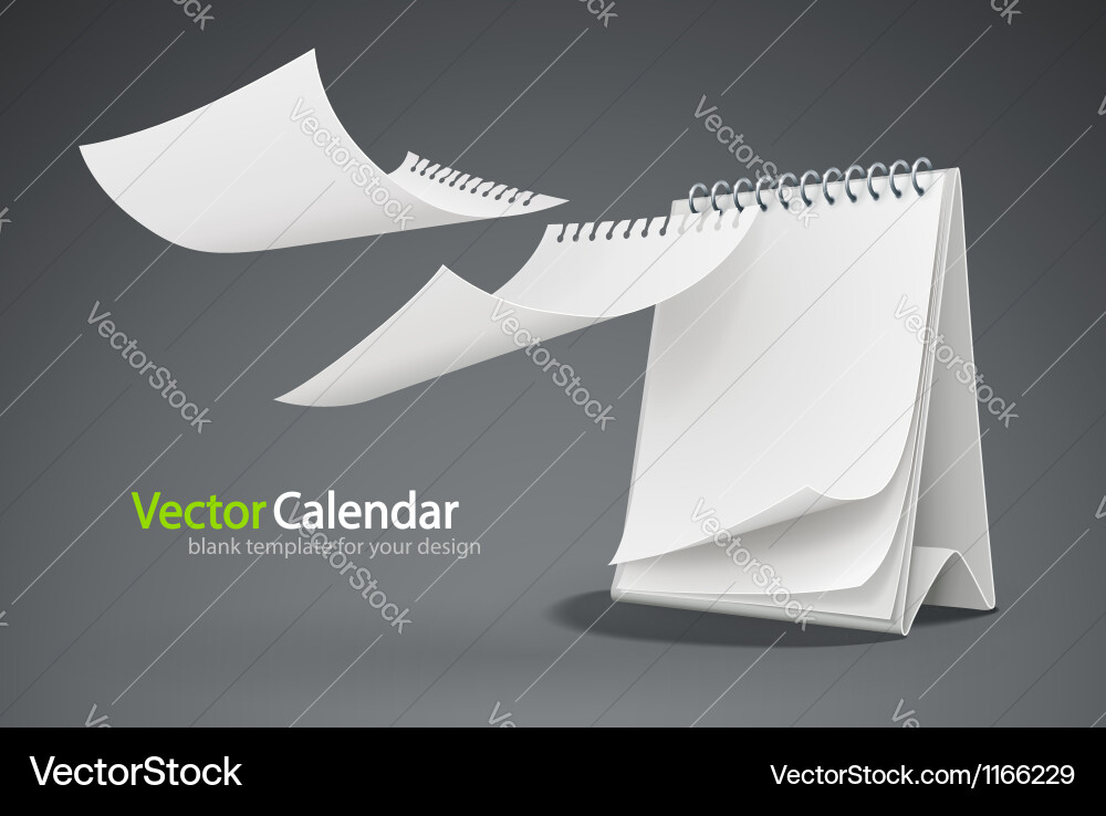 Calendar template with flying Royalty Free Vector Image