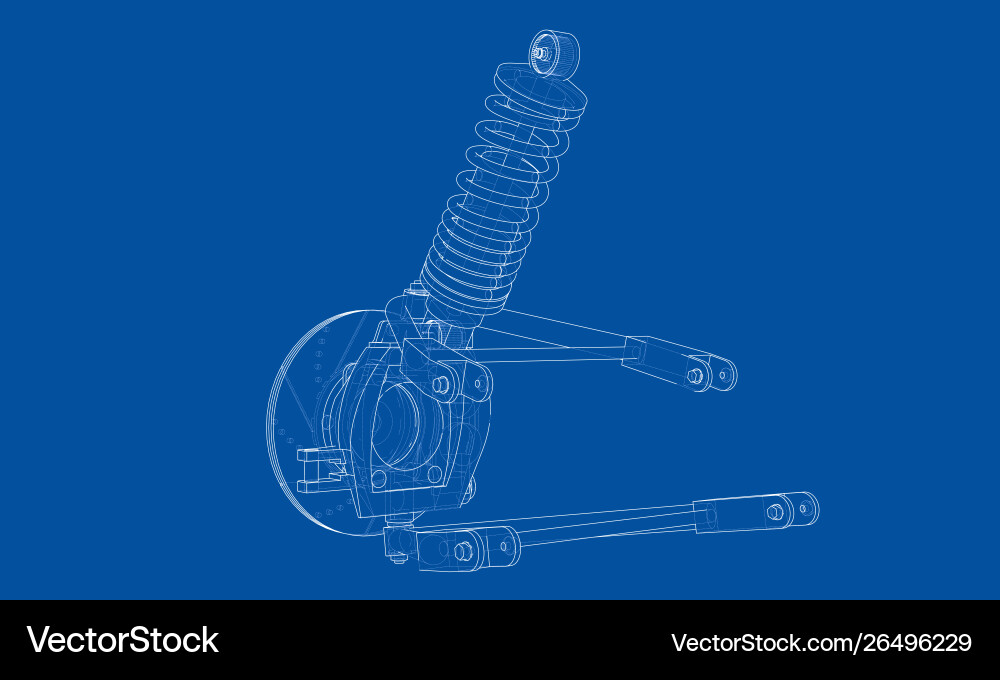Car suspension with shock absorber Royalty Free Vector Image