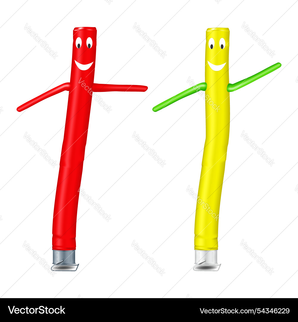 Colorful inflatable dancing tube man isolated Vector Image