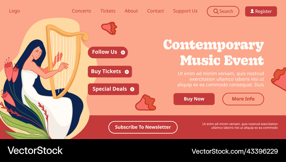 Contemporary music events concert performance Vector Image