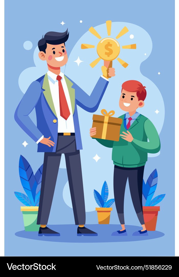 Financial reward for excellence Royalty Free Vector Image