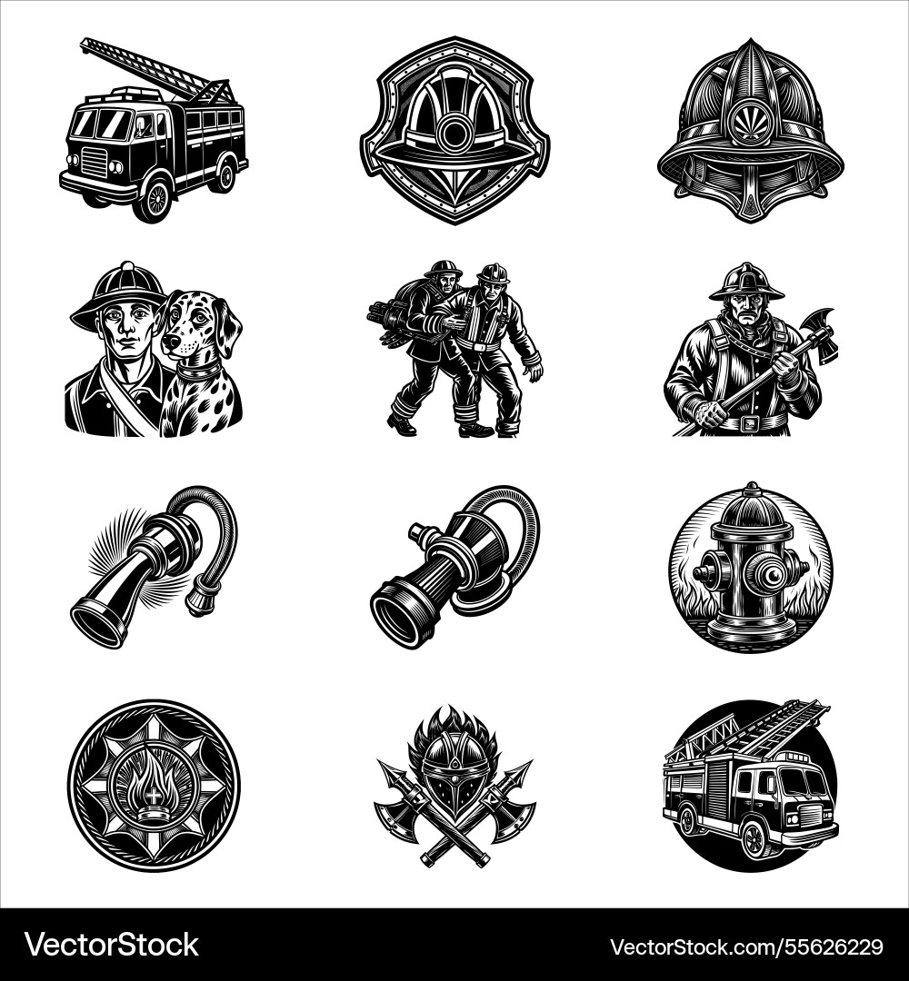 Firefighter svg Royalty Free Vector Image - VectorStock