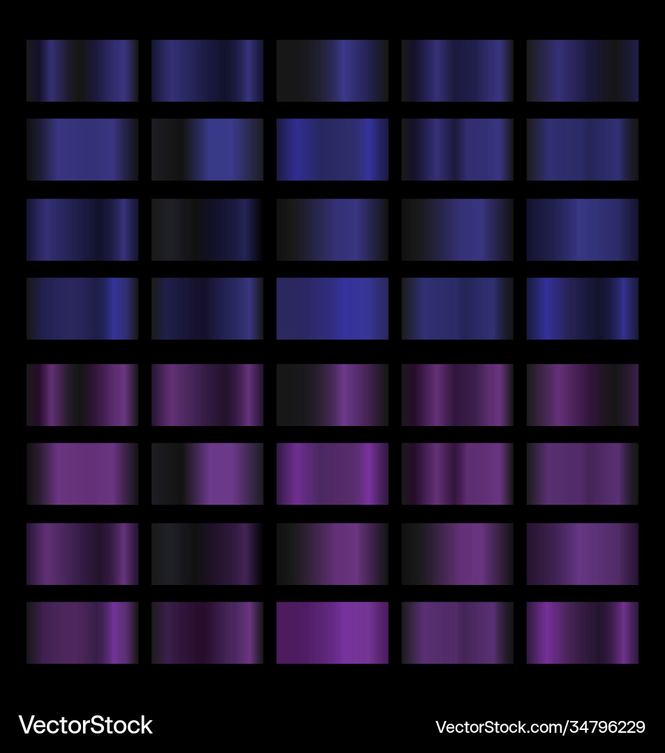Gradients set with blue and purple colors Vector Image