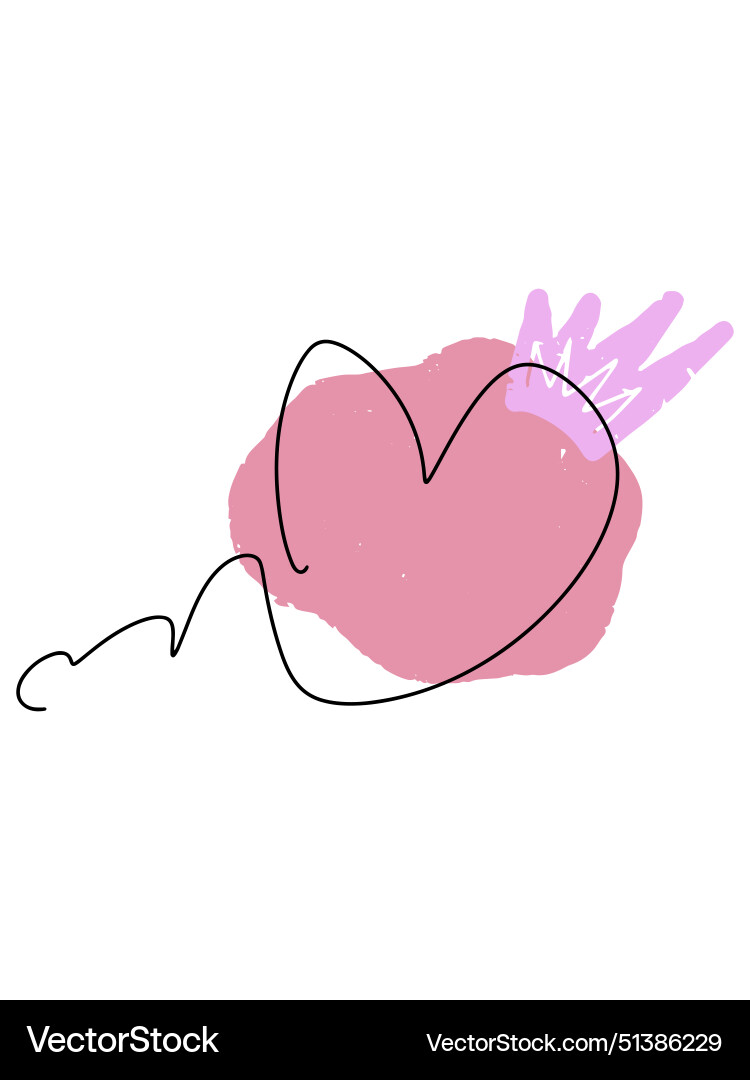 Hearts with abstract pink spots line art one Vector Image