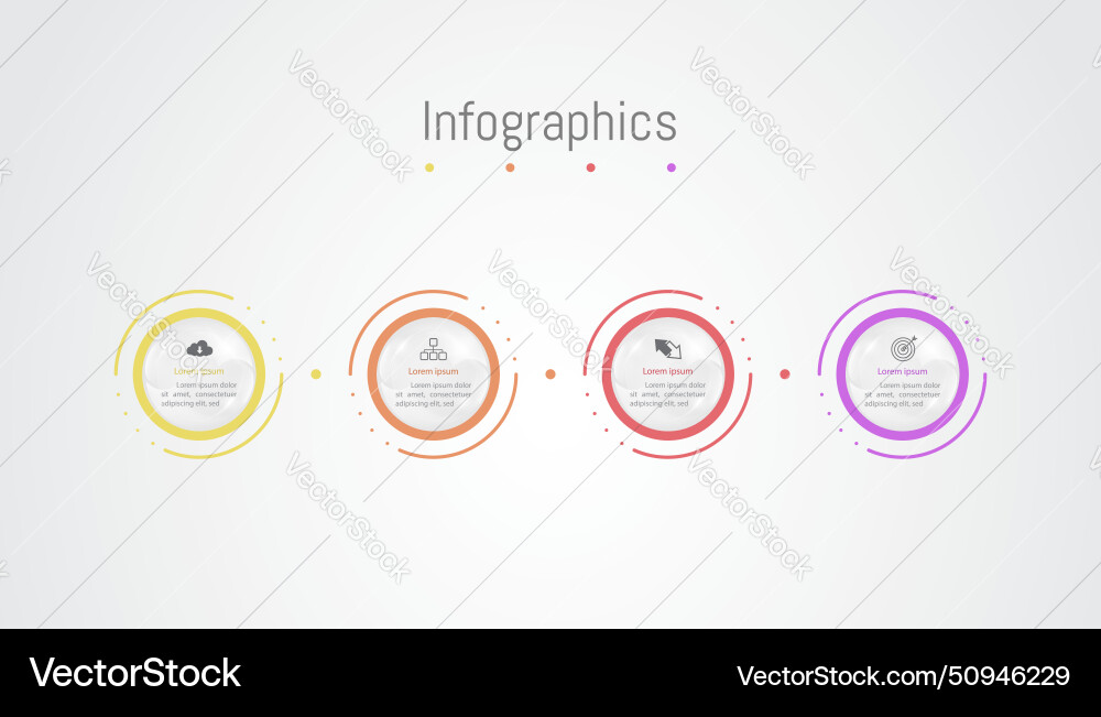 Infographic 4 options design elements Royalty Free Vector
