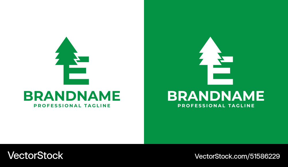 Letter e tree logo perfect for environmental Vector Image