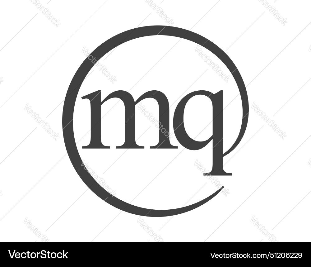 Mq logo from two letter with circle shape email Vector Image