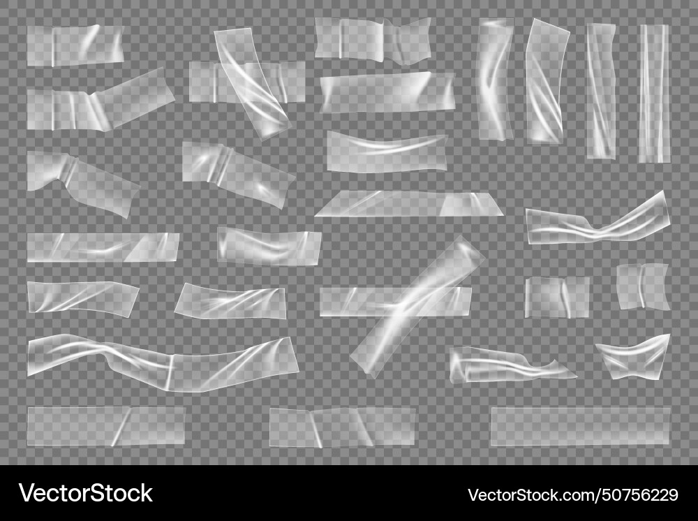 Realistic plastic strip with creased texture Vector Image