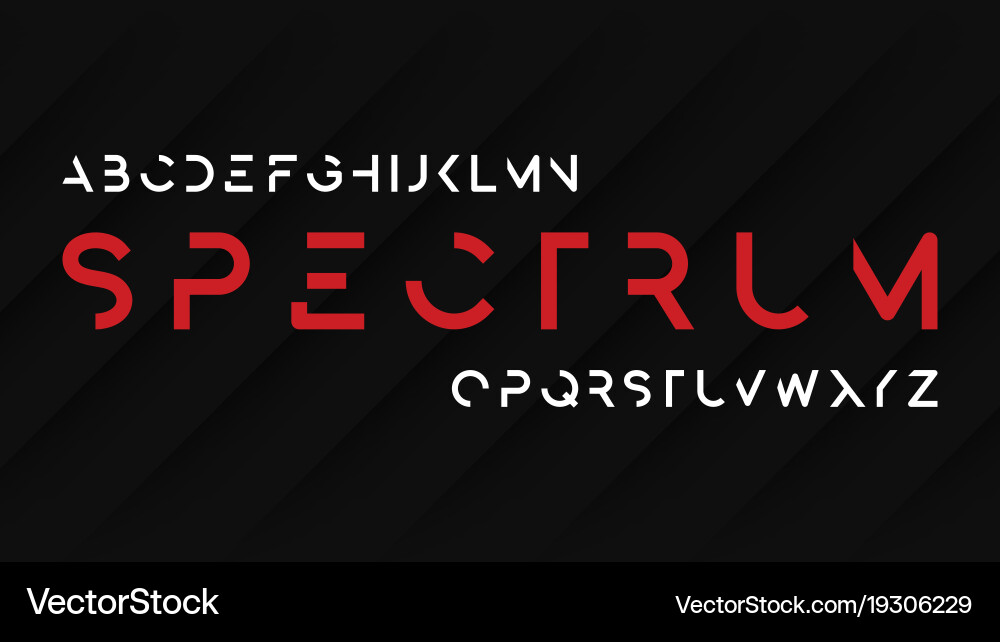 Spectrum Font - Futuristic Sans Serif Royalty Free Vector