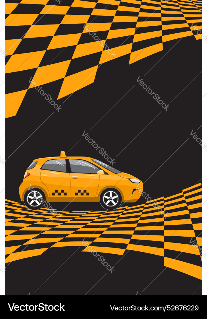 Taxi banner with checkers Royalty Free Vector Image
