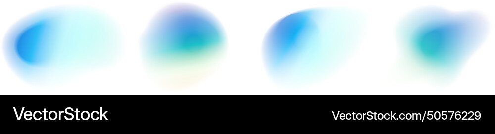 Y2k gradient shapes with blue blur colors Vector Image
