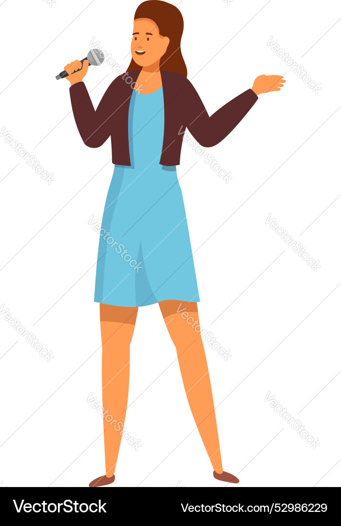 Young woman performing stand up comedy routine Vector Image