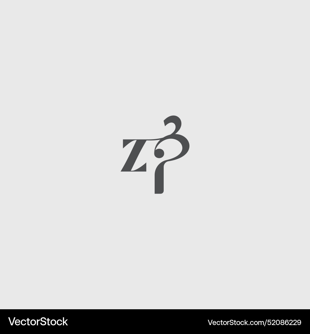 Zi letter simple and minimalism classy black Vector Image