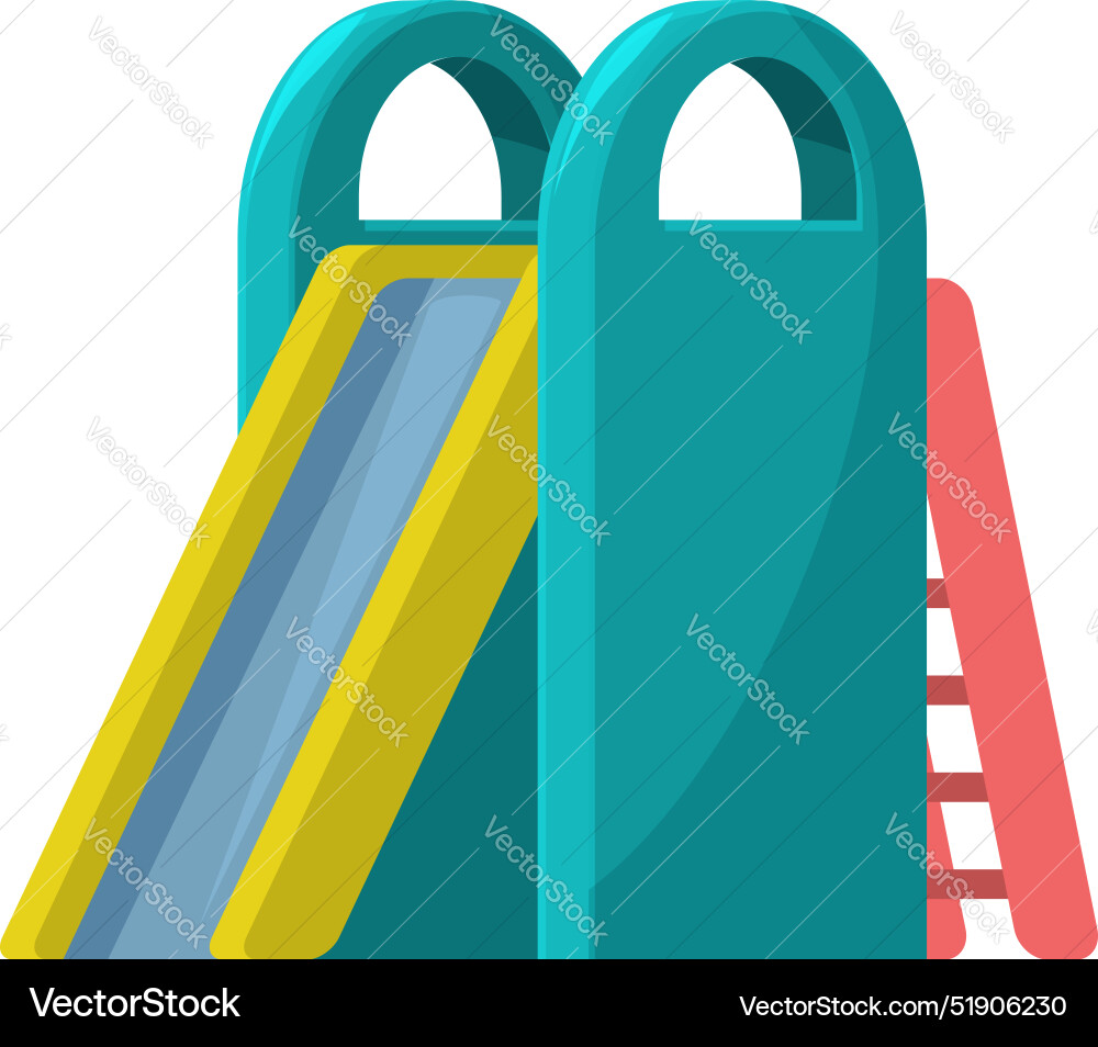 Colorful slide standing on the playground Vector Image