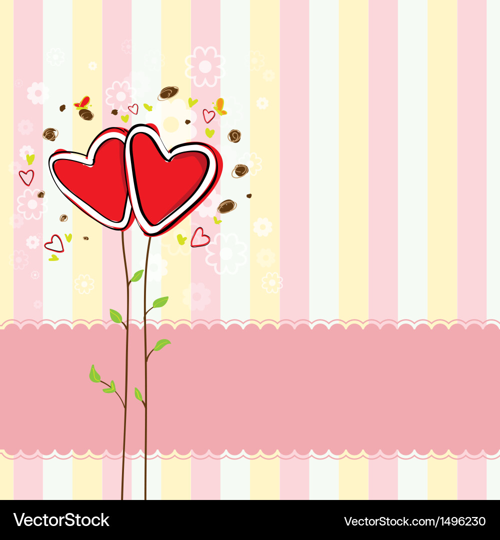 Cute heart tree and sweet background Royalty Free Vector