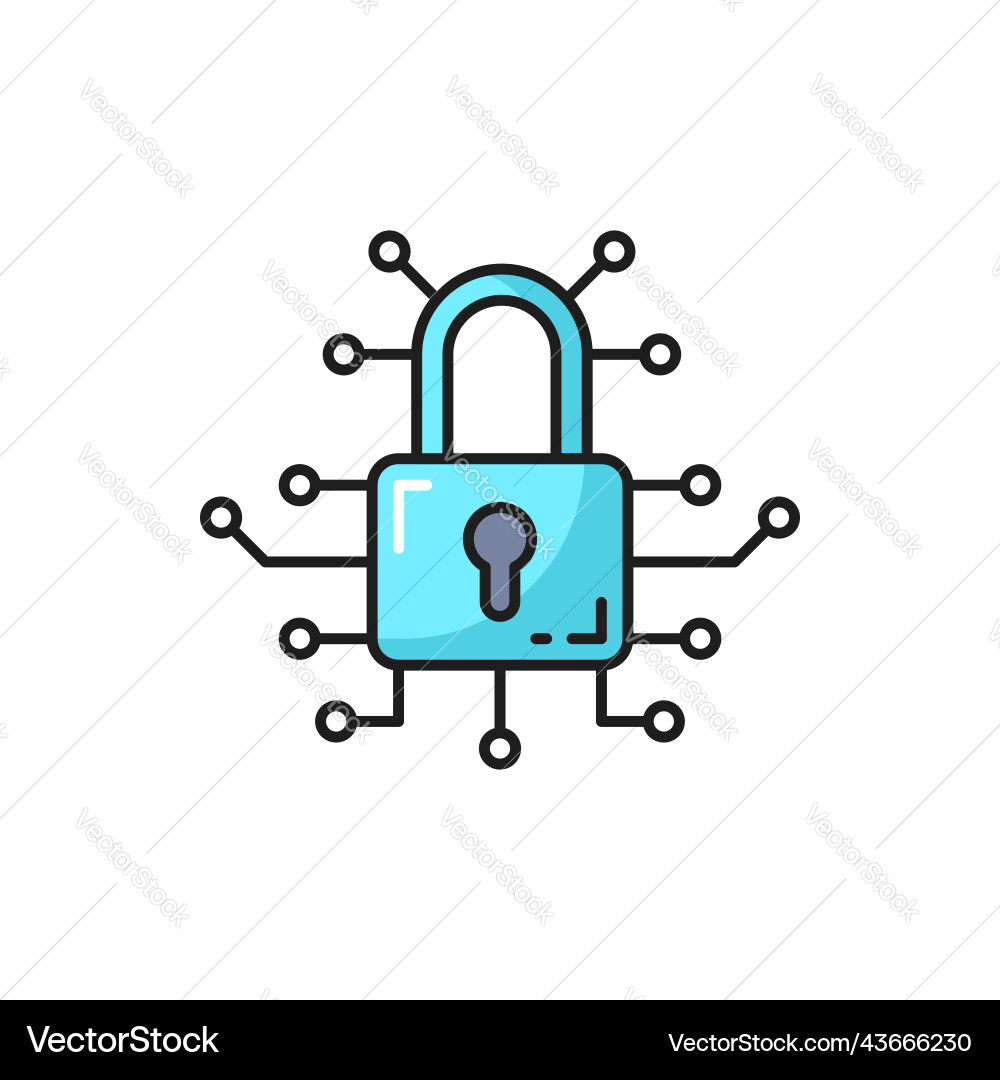 Data Encryption Information Secure Outline Icon Vector Image