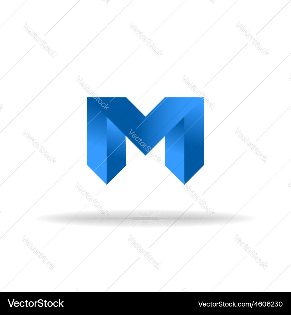 M - blue letter web or business abstract logo Vector Image