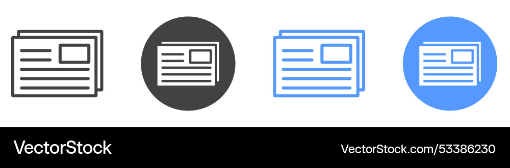 News icon flat line symbol set Royalty Free Vector Image