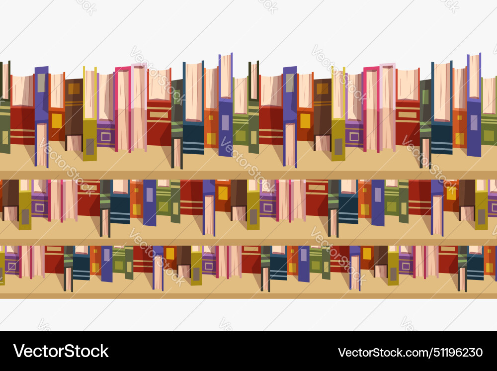 Top view on book shelves white Royalty Free Vector Image