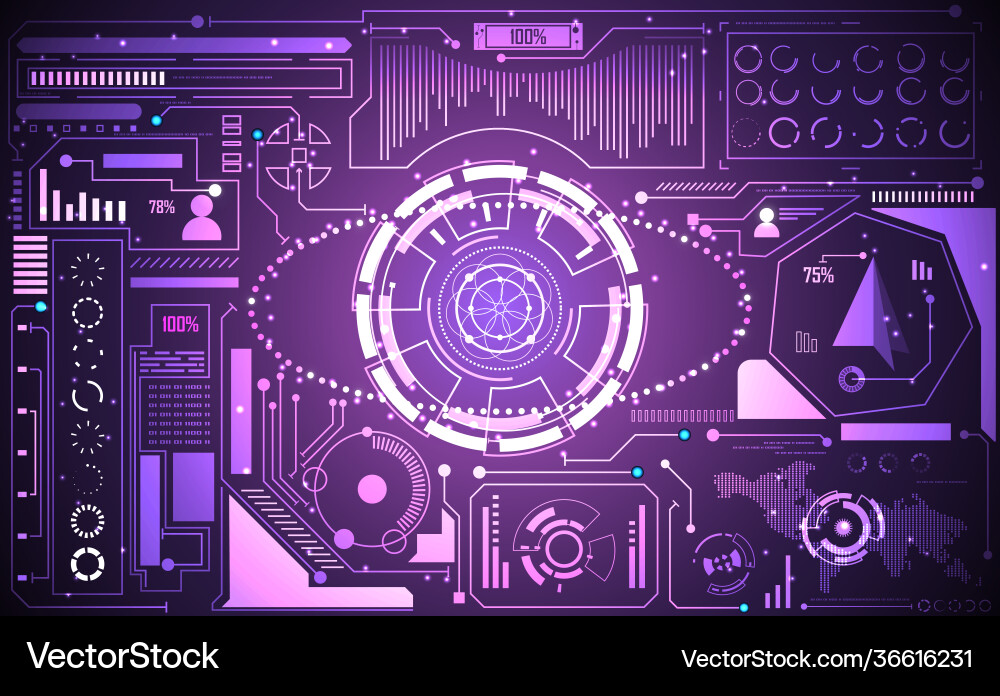 Abstract technology ui futuristic concept ai hud Vektorbild