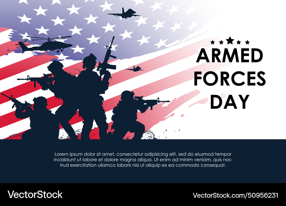 Armed forces day celebration background Royalty Free Vector