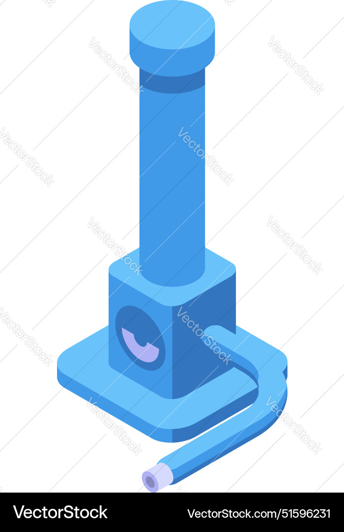 Blue air pump standing on a square base with its Vector Image