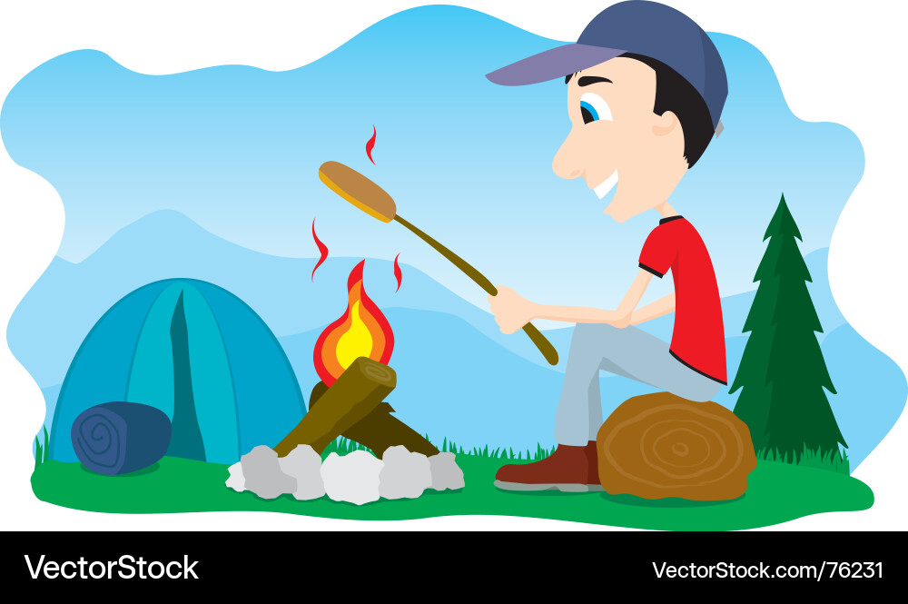 Camp fire Royalty Free Vector Image - VectorStock