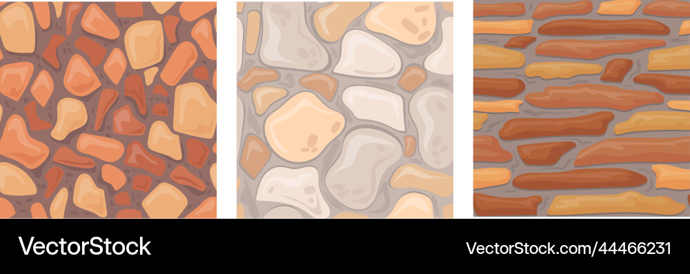 Cartoon stone tile game pavement wall texture Vector Image