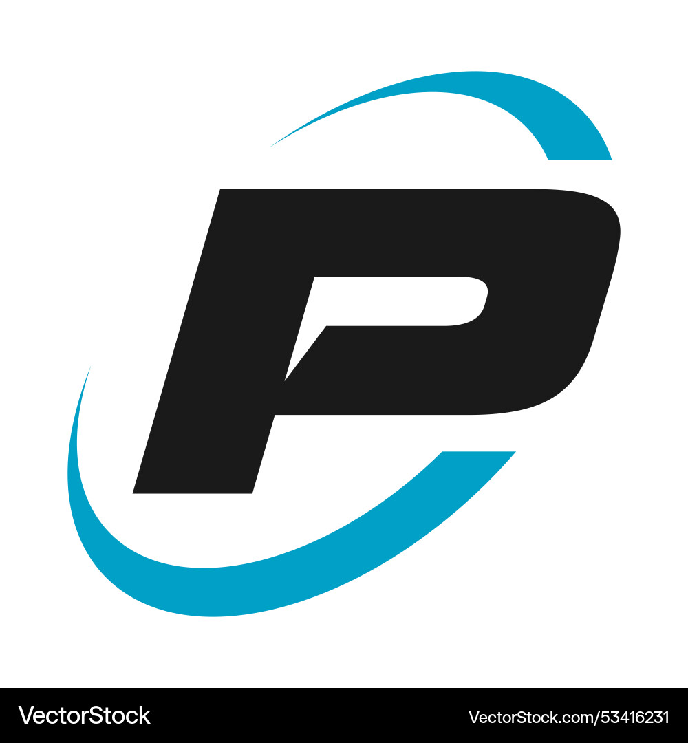 Circle round initial p letter logo design graphic Vector Image