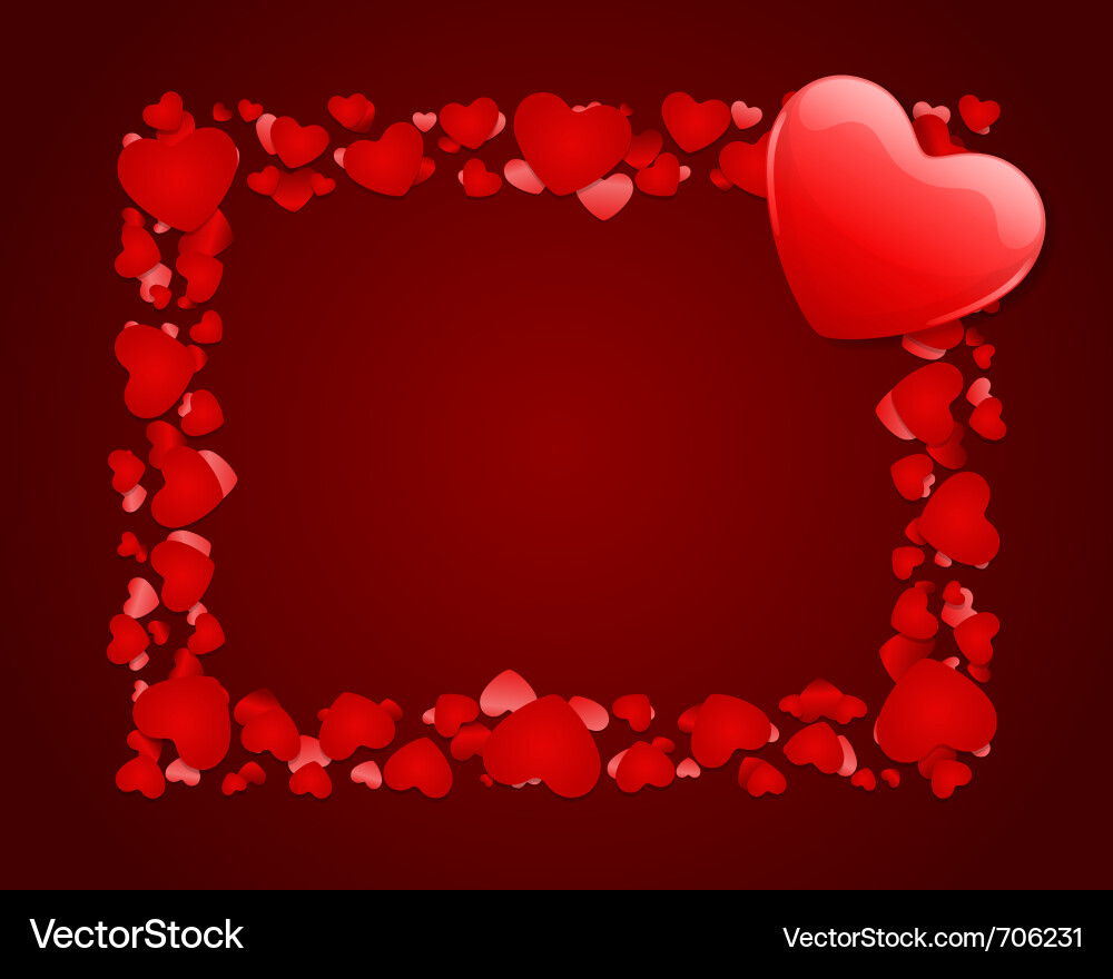 Hearts frame Royalty Free Vector Image - VectorStock