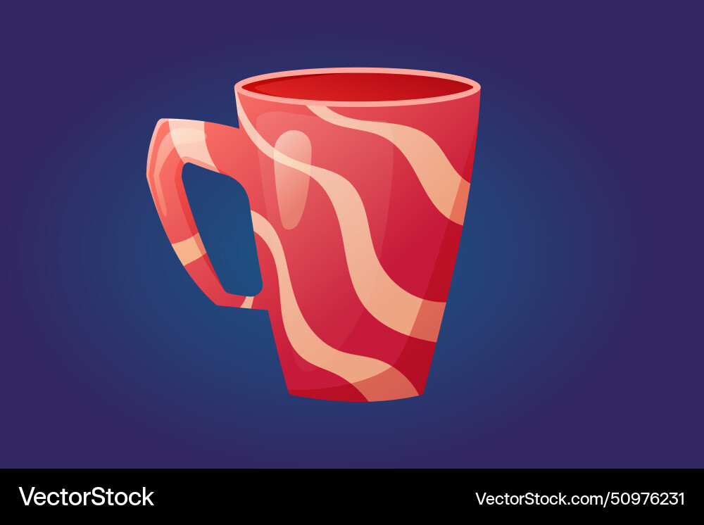 Isolated cartoon ceramic striped drink mug Vector Image