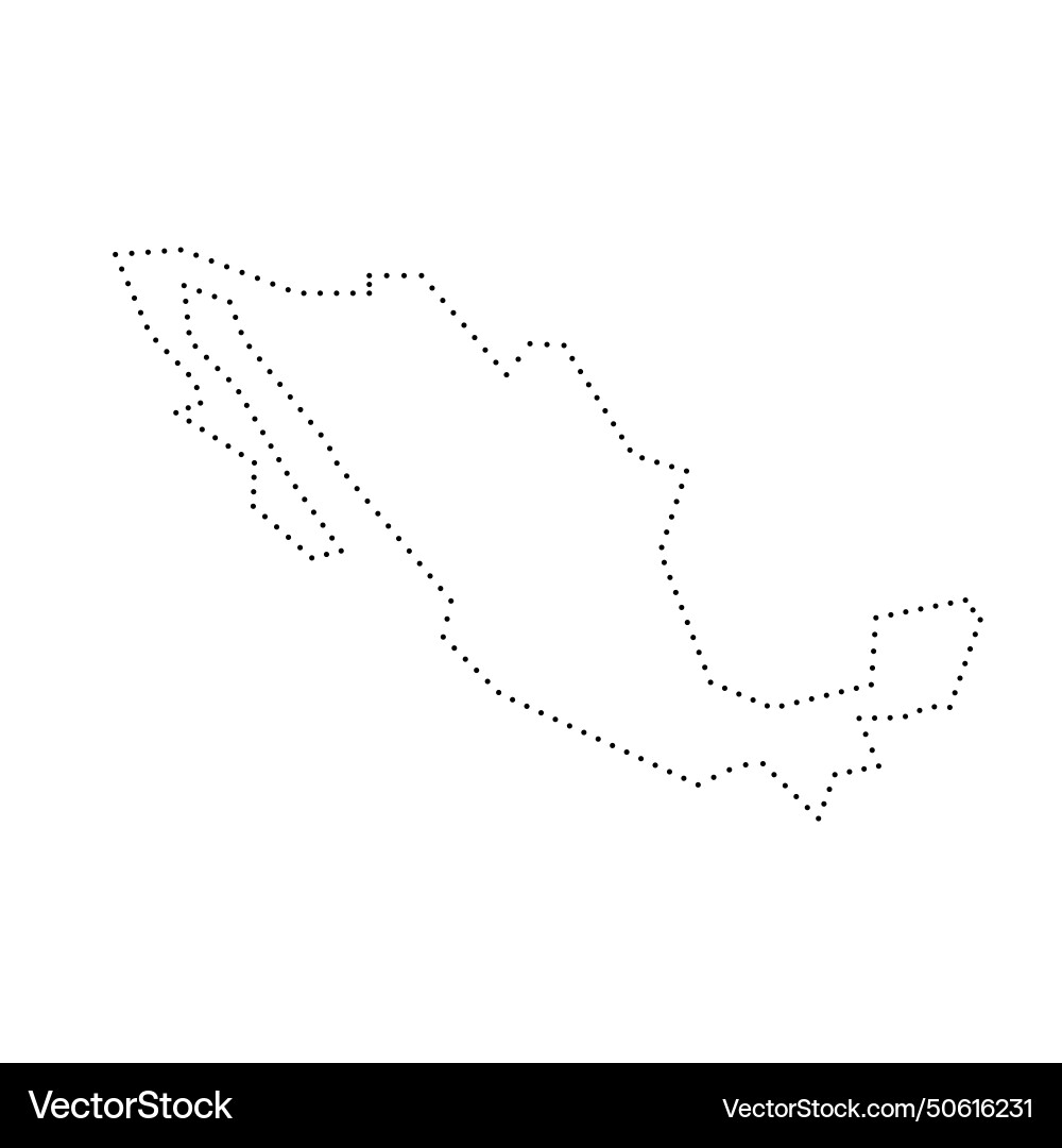 Mexico dotted outline map Royalty Free Vector Image