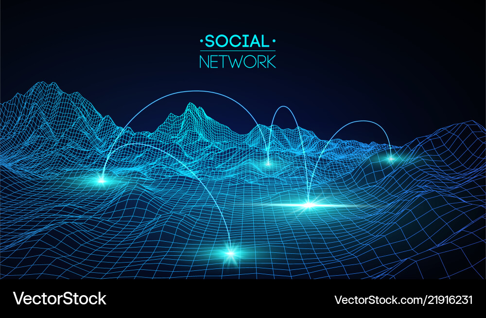 Network concept blue Royalty Free Vector Image