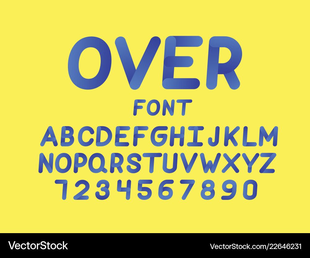 Over cursive font alphabet Royalty Free Vector Image