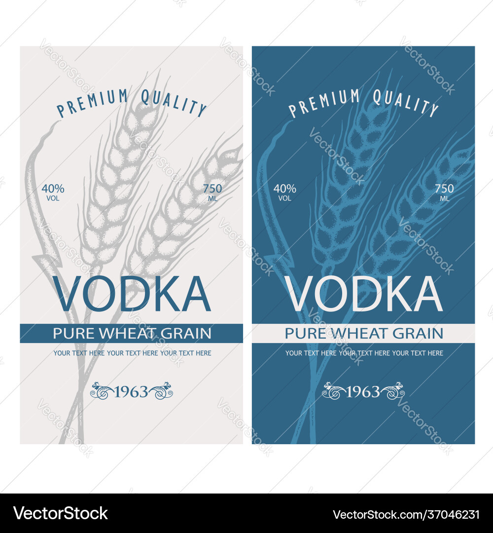 Vodka labels set Royalty Free Vector Image - VectorStock