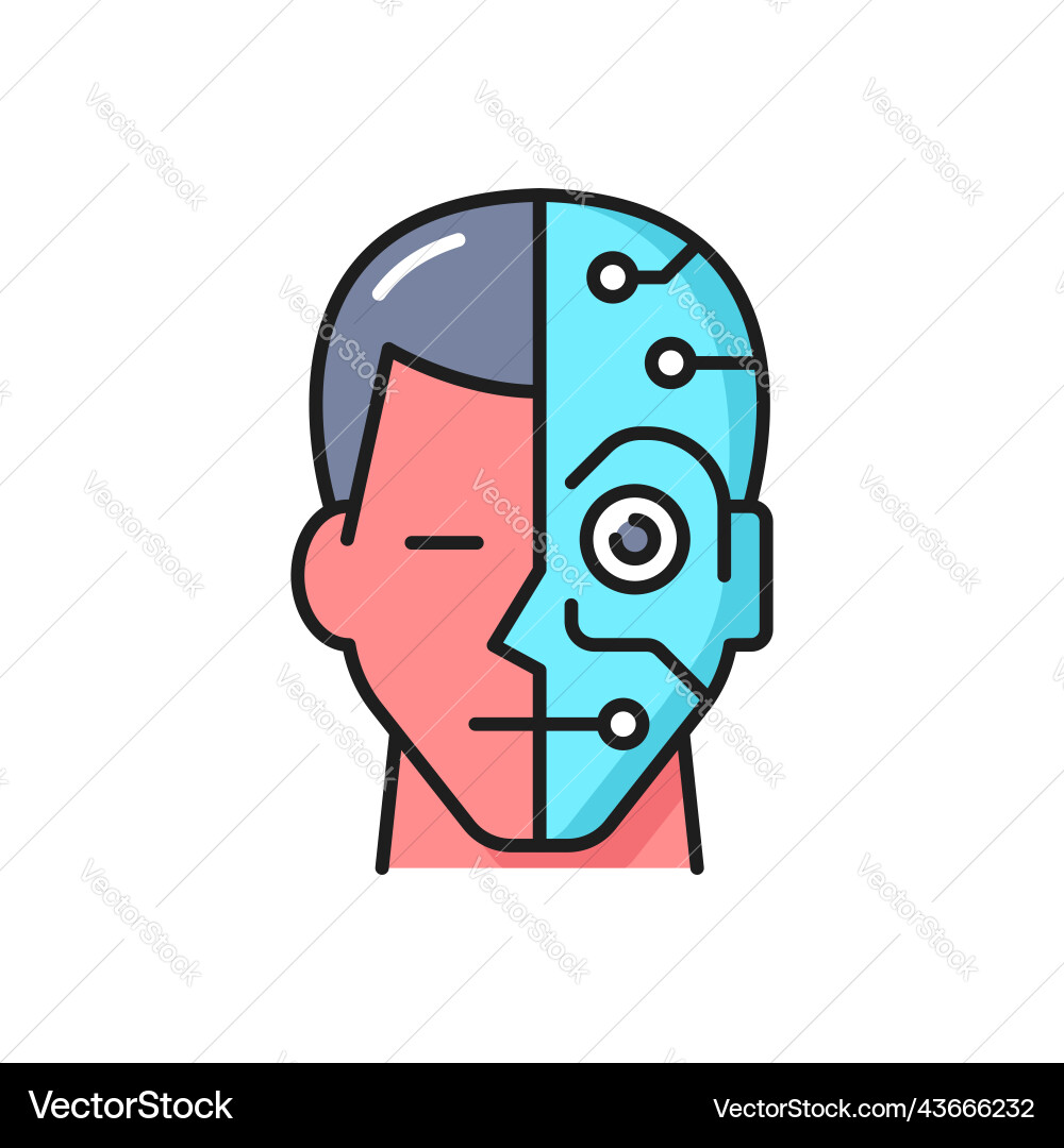 AI Humanoid Robot Icon Royalty Free Vector Image
